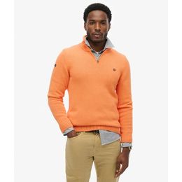 Superdry Herren Baumwoll-strickpullover mit Rei&szlig;verschluss Orange - Gr&ouml;&szlig;e: L 1041411500712J7X003