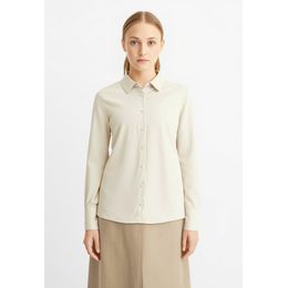 Véro Moda Langarmbluse VERO MODA "VMMERLE LS SHIRT WVN GA NOOS", Damen, Gr. S, grau (pumice stone), Web, Obermaterial: 100% Polyester, unifarben, hüftlang, Manschette, Blusen