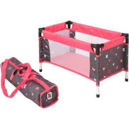 Bayer Chic 2000 Puppenbett CHIC2000 "Puppen-Reisebett", bunt (butterfly koralle), Puppenmöbel, KinderB:31cm H:32cm T:54cm, Stahl, Stoff, mit Stoff-Tragetasche, B:31cm H:32cm T:54cm