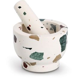 Mörser zeller PRESENT "& Stößel-Set, "Terrazzo"", bunt, H:9cm Ø:12cm, Natur-Granit, Mörser, Natur-Granit, 1,7 kg, 240 ml