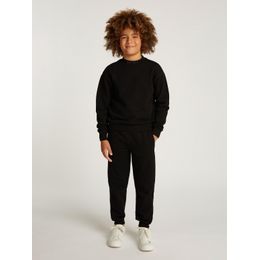 Langarmshirt & Hose Calvin Klein Jeans "EMBRO. CK LOGO TERRY SET", Jungen, Gr. 8 (128), schwarz (ck schwarz), Jersey, Obermaterial: 86% Baumwolle, 14% Polyester, Casual, KOB Set-Artikel, für Kinder bis 16 Jahre mit Logoprägung