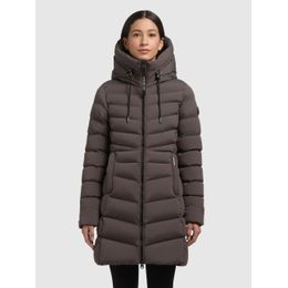 Steppmantel Khujo "TUHANI5", Damen, Gr. S (36), graphite grau, Steppware, Obermaterial: 100% Polyester. Futter: 100% Nylon. Wattierung: 100% Polyester, unifarben, hüftbedeckend, elastischer Bund, Mäntel, mattes Obermaterial