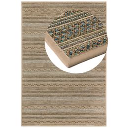 Teppich Dekowe "Joy Barbados beig", natur, B:67cm H:10mm L:133cm, Kunstfaser, Teppiche, Teppich, meliert, gestreift, Rauten, mit Bord&uuml;re, In- und Outdoor geeignet