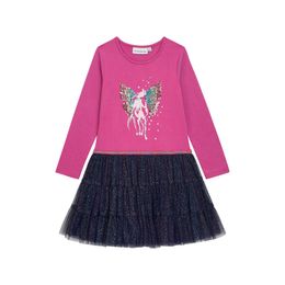 Tüllkleid DANAMADE "DANAMADE Dresses DLINA", Mädchen, Gr. 128, EURO, amaranth, Oberteil: 95% Baumwolle, 5% Elasthan; Rock: 100% Polyester; Futter: 100% Polyester, Kleider