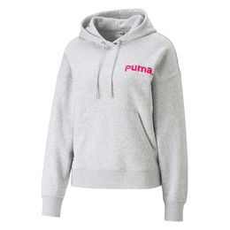 Puma Sweatshirt 'Team' Damen Gr&ouml;&szlig;e M graumeliert / pink / wei&szlig;