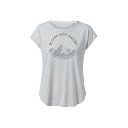 Tchibo - Motto-Funktionsshirt - Damen - Gr. M - hellgrau