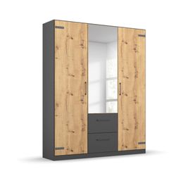 Rauch Dreht&uuml;renschrank &raquo;Butte&laquo; - 136x57x197cm - grau - Holz