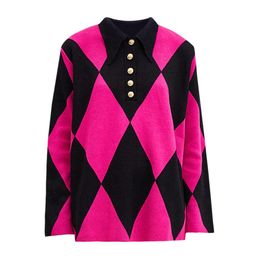 Touche Prive Pullover Damen Größe L fuchsia / schwarz