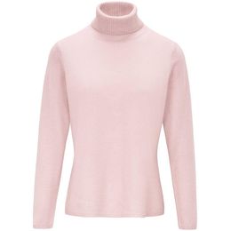 include - Rollkragen-Pullover aus Schurwolle und Kaschmir, rosé, Gr. 40 / M - Schurwolle