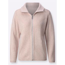 WITT Damen Strickjacke, puder-hellgrau-meliert, Gr&ouml;&szlig;e 40