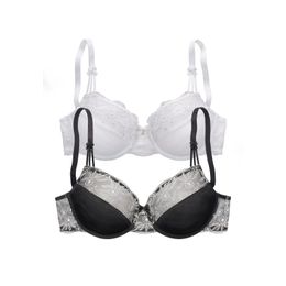 Nuance by Lascana Damen B&uuml;gel-BH, schwarz-wei&szlig;+wei&szlig;, Gr&ouml;&szlig;e 80B