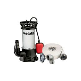 Metabo PS18000 SN Schmutzwasser-Tauchpumpe Set mit Ablauf-Garnitur und Storzkupplung, 690626000)
