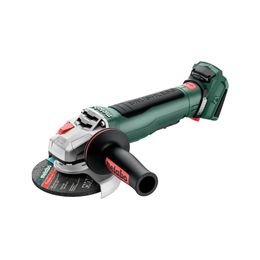 Metabo Akku-Winkelschleifer WPB 18 LT BL 11-125 Quick mit Bremse, Schnellspannmutter, drehbarem Akkupack, Totmannschalter; MetaboX 165 L (613059840)