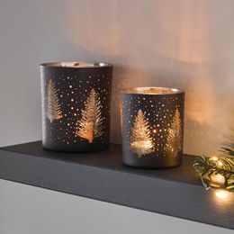 Windlicht "Tannenwald", 2er Set