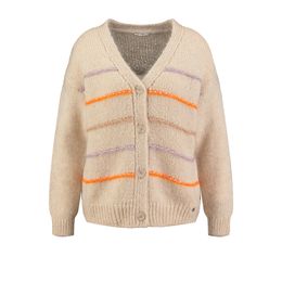 Key Largo Strickjacke 'Candy' Damen Gr&ouml;&szlig;e L beige / mokka / lila / orange