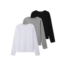 Two Soon Shirt Jungen Gr&ouml;&szlig;e 86/92 graumeliert / schwarz / wei&szlig;
