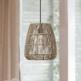 PR Home H&auml;ngeleuchte Saigon, Rattanoptik, grau, &Oslash; 28 cm