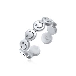 Fingerring Elli "Bandring Smiling Offen 925 Silber" Gr. 54, silber, Fingerringe, Damen, 54mm, ohne Stein, Silber 925 (Sterlingsilber), 5mm
