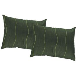 Dekokissen WIRTH "Sepino" Gr. 1, gr&uuml;n (gr&uuml;n, gemustert), B:40cm L:40cm, Baumwolle, Polyester, Dekokissen_Sitzkissen_Kissenh&uuml;llen, Kissenh&uuml;lle ohne F&uuml;llung, 2 St&uuml;ck