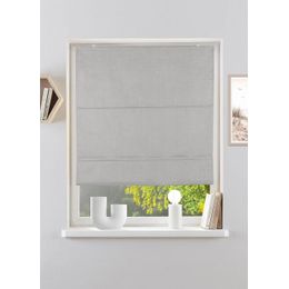 Rollo my home, B:30cm H:130cmlight grau, Polyester, K&uuml;che, Rollos, "RIOLA", Faltrollo in trendiger Leinenoptik NEUHEIT