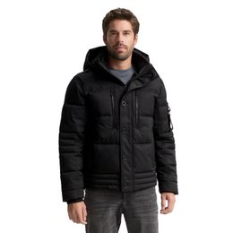 Steppjacke Tom Tailor, Herren, Gr. L, schwarz, Obermaterial: 100% Polyester. Futter: 100% Polyester, unifarben, regular fit taillenbedeckt, elastischer Bund, Jacken, mit Kapuze