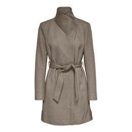 Kurzmantel Only "ONLELLI LIGHT COAT CS OTW", Damen, Gr. S, walnut detail:melange, Web, Obermaterial: 85% Polyester, 15% Baumwolle, meliert, Modisch, regular fit, Mäntel