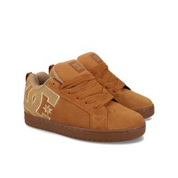 Sneaker DC Shoes "Court Graffik", Damen, Gr. 10,5 (44), braun (braun, gum), 57.05% Leder, 28.2% Synthetikmaterial, 13.87% Polyester, 0.88% Textil, Schuhe Sneaker