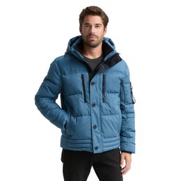 Steppjacke Tom Tailor, Herren, Gr. L, real teal blau, Obermaterial: 100% Polyester. Futter: 100% Polyester, unifarben, regular fit taillenbedeckt, elastischer Bund, Jacken, mit Kapuze