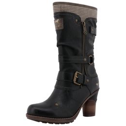 Mustang Shoes Damen Winterstiefel "Palma", Gr. 36schwarz, Lederimitat, Textil, Schuhe, Kurzstiefel, Winterstiefel mit wärmendem Textifutter