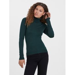 Véro Moda Rollkragenpullover VERO MODA "VMGLORY LS ROLLNECK BLOUSE GA NOOS", Damen, Gr. L, pine grove, Strick, Feinstrick, Obermaterial: 80% Viskose, 20% Nylon, unifarben, Modisch, regular fit taillenbedeckt, hoch geschlossener Ausschnitt, Rippbündchen, Pullover