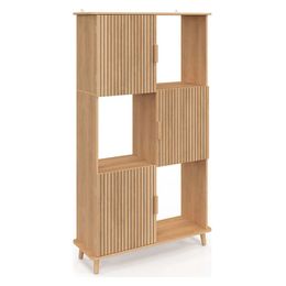 IDOMYA Essentials Bücherregal "Faustine" in Hellbraun - (B)80 x (H)143 x (T)30 cm - 67% | Regale