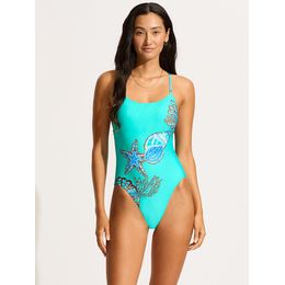 Seafolly Badeanzug in Türkis - 64% | Größe XL | Damen-bademode