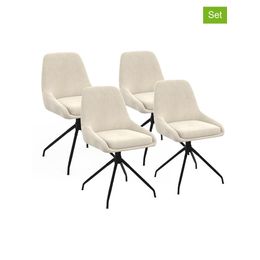 IDOMYA Factory 4er-Set: Stühle "Olivia" in Creme/ Schwarz - (B)54 x (H)79 x (T)47,5 cm - 70% | Sitzmoebel