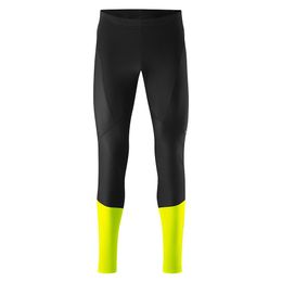 Gonso Softshell-Fahrradleggings in Schwarz/ Gelb - 51% | Größe L | Herren-outdoorhosen