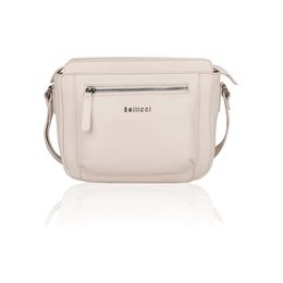 Bellicci Leder-Umhängetasche "Silene" in Creme - (B)26 x (H)22 x (T)10 cm - 61% | Damen-taschen