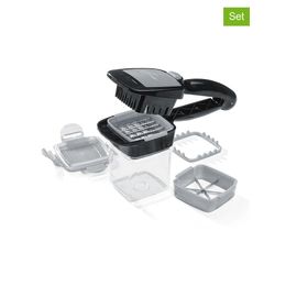 Genius 7tlg. Set: Gemüseschneider "Nicer Dicer Quick" in Schwarz/ Grau - 51% | Kuechenhelfer