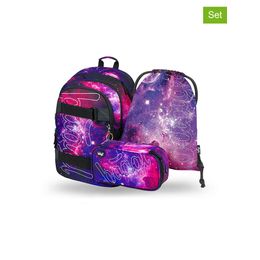BAAGL 3tlg. Schulranzen-Set "Galaxy" in Lila/ Pink/ Blau - 30% | Buero-schulbedarf