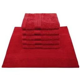 Seiftuch Dyckhoff "Siena", rot (granat), B:30cm L:30cm, Frottier, Waschlappen, mit Bordüre