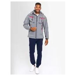 Softshelljacke Arctic Seven "ASPierr", Herren, Gr. XL, grau (hellgrau), Obermaterial: 96% Polyester, 4% Elasthan; Innenmaterial: 100% Polyester, Jacken, sportliche Outdoor Funktionsjacke mit abnehmbarer Kapuze