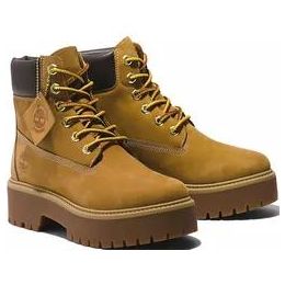 Schnürboots Timberland "STONE STREET6 INCH LACE UP WATERPROOF BOOT", Gr. 41,5, gelb (wheat), Leder, Synthetik, Schuhe, Winterstiefel, Schnürstiefel, Winterschuhe, wasserdicht