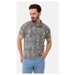 Cipo & Baxx T-Shirt CIPO & BAXX "T-Shirts", Herren, Gr. S, grau, 75% Polyester;19% Viskose;6% Elasthan, bedruckt, Casual, regular fit, Rippbündchen, Shirts, mit Rautenprint, CT-452