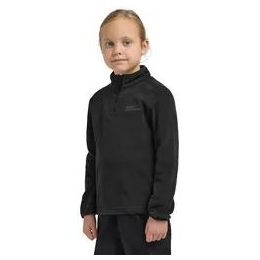 Stehkragenpullover Jack Wolfskin "TAUNUS HALFZIP K", Kinder, Gr. 128, schwarz (granite, schwarz), Obermaterial: 100% POLYESTER; Futter:100% POLYESTER, Pullover