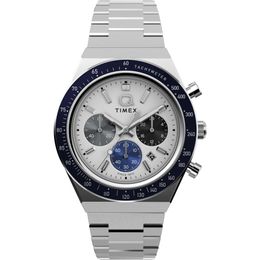Timex Uhren - Quarz-Chronographenuhr Q Timex&reg; Chronograph - Gr. unisize - in Silber - f&uuml;r Damen