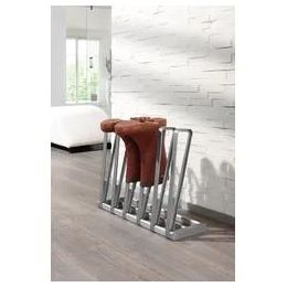 Schuhregal Ruco, silber (aluminiumfarben, silber), B:57 H:45 T:19, Aluminium, Regale, Aluminium/Kunststoff, für 3 Paar Stiefel