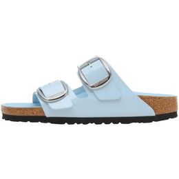 Birkenstock Loafer - Ciabatta Arizona Big Buckle Shine Blue Natural Lea - Gr. 36 (EU) - in Blau - f&uuml;r Damen