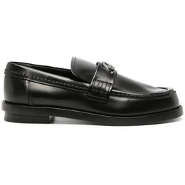 Alexander McQueen Low-Top Sneaker - Seal Logo Plaque Loafers - Gr. 39 (EU) - in Schwarz - f&uuml;r Damen