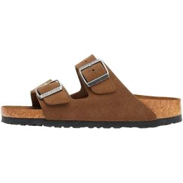 Birkenstock Loafer - Ciabatta Arizona Softbed Suede Leather Dark Tea - Gr. 39 (EU) - in Braun - f&uuml;r Damen