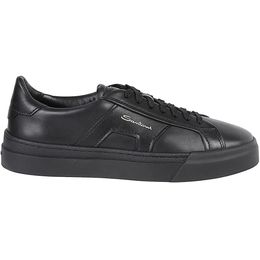 Santoni Low-Top Sneaker - Double Buckle Low Top Sneakers Black - Gr. 7 - in Schwarz - f&uuml;r Damen