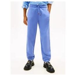 Jogginghose Tommy Hilfiger "MINI CORP SWEATPANTS", Jungen, Gr. 14 (164), N-Gr, soft sapphire, Sweatware, Obermaterial: 80% Baumwolle, 20% Polyester, unifarben, casual, regular fit lang, Hosen, Kinder bis 16 Jahre