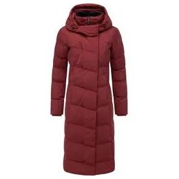 Wintermantel Ragwear "Pavla Long Soft YOUMODO", Damen, Gr. XXL (44), rot (weinrot), Obermaterial: 100% Polyester, Innenfutter: 100% Polyester, Wattierung: 100% Polyester, casual, gerade kniebedeckend, hoch geschlossener Ausschnitt, Langarm Ärmel ohne Ärmelschlitz Rippstrickbündchen, Mäntel, Wasserdichter Steppmantel mit Kuschelkragen